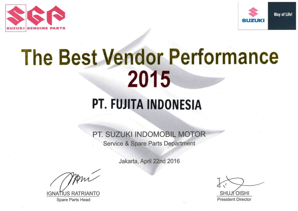 Certificates - PT. Fujita Indonesia