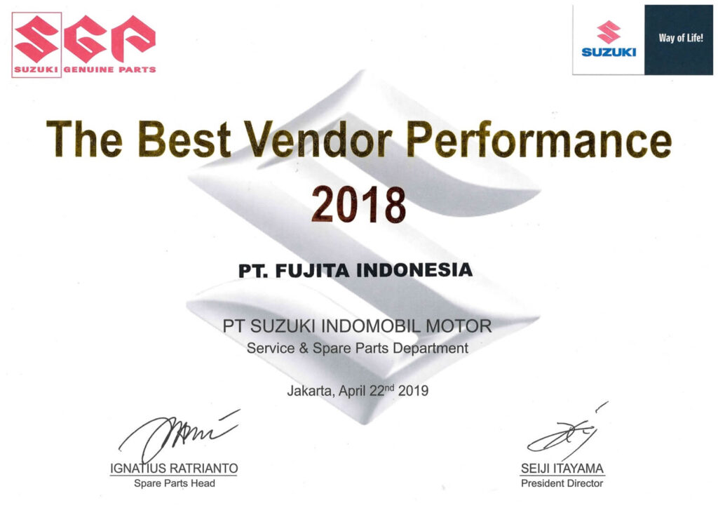 Certificates - PT. Fujita Indonesia