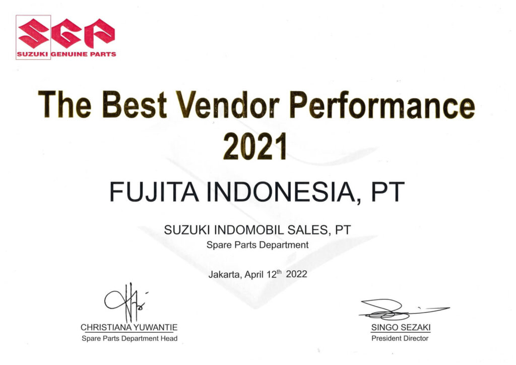 Certificates - PT. Fujita Indonesia