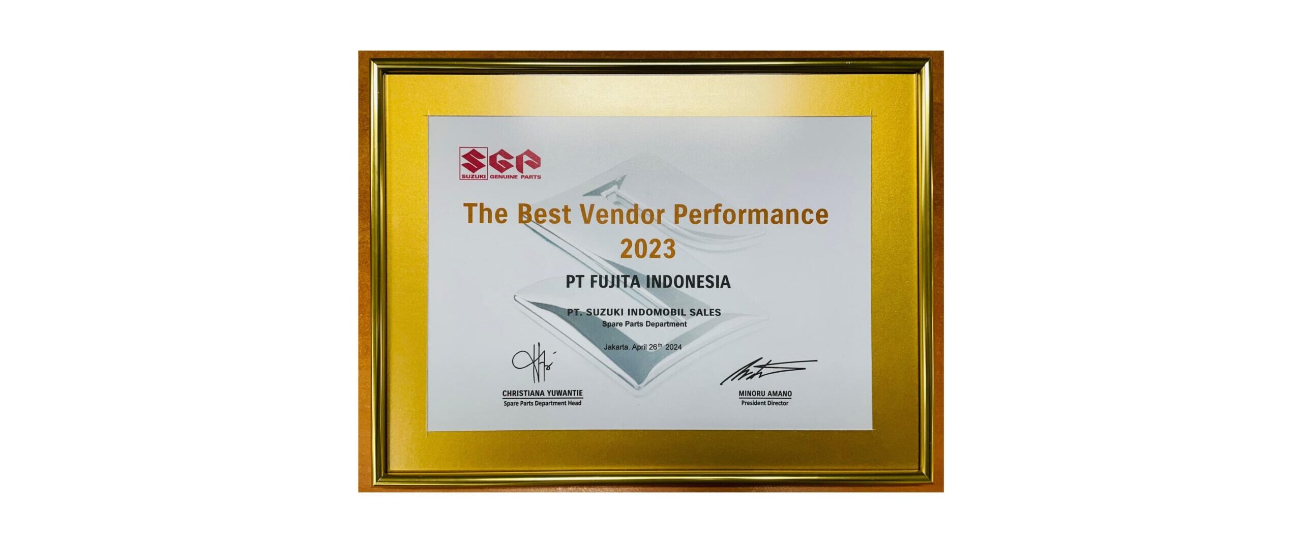 PT. Fujita Indonesia Mempertahankan "The Best Vendor Performance 2023 ...